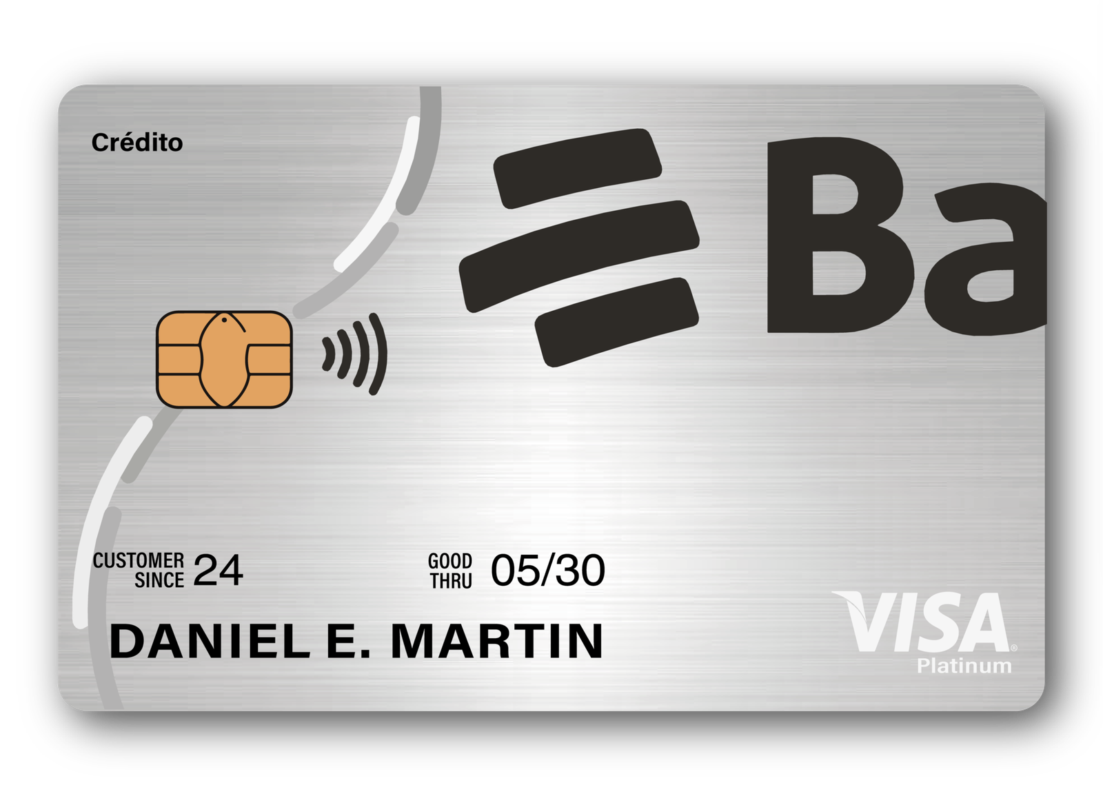 Tarjeta de pago metálica AMX platinum Bcolombia - CENTURION